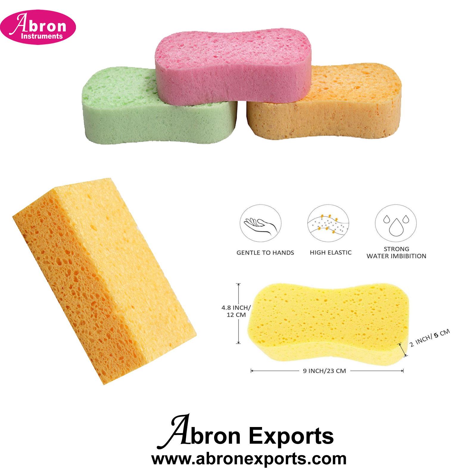 Sponge Super Absorbent Multipurpose Yellow Washing Lab Office, Bathroom ...