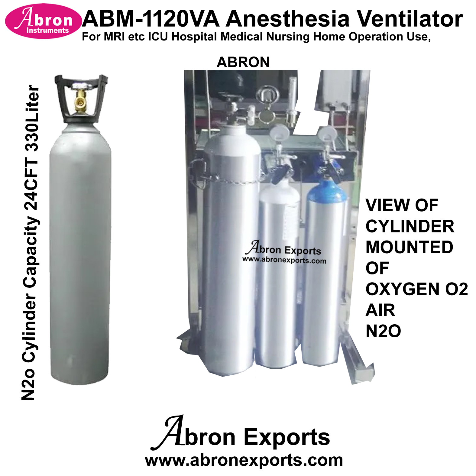 Cylinder N 2O Cylinders 330 Liters 25 CFT Aluminium With Pin Contriller ...