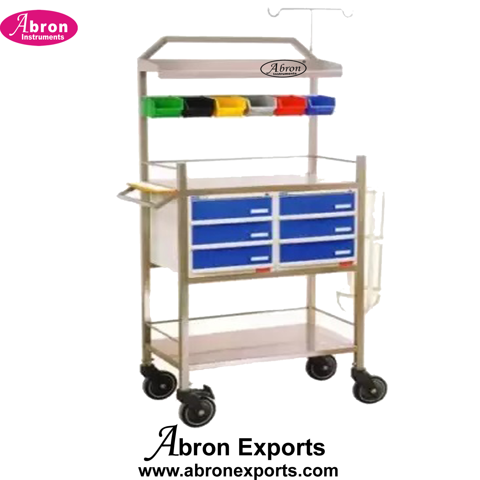 Hospital Trolley crash Cart Cardiac Emergency SS Stainless Steel With ...