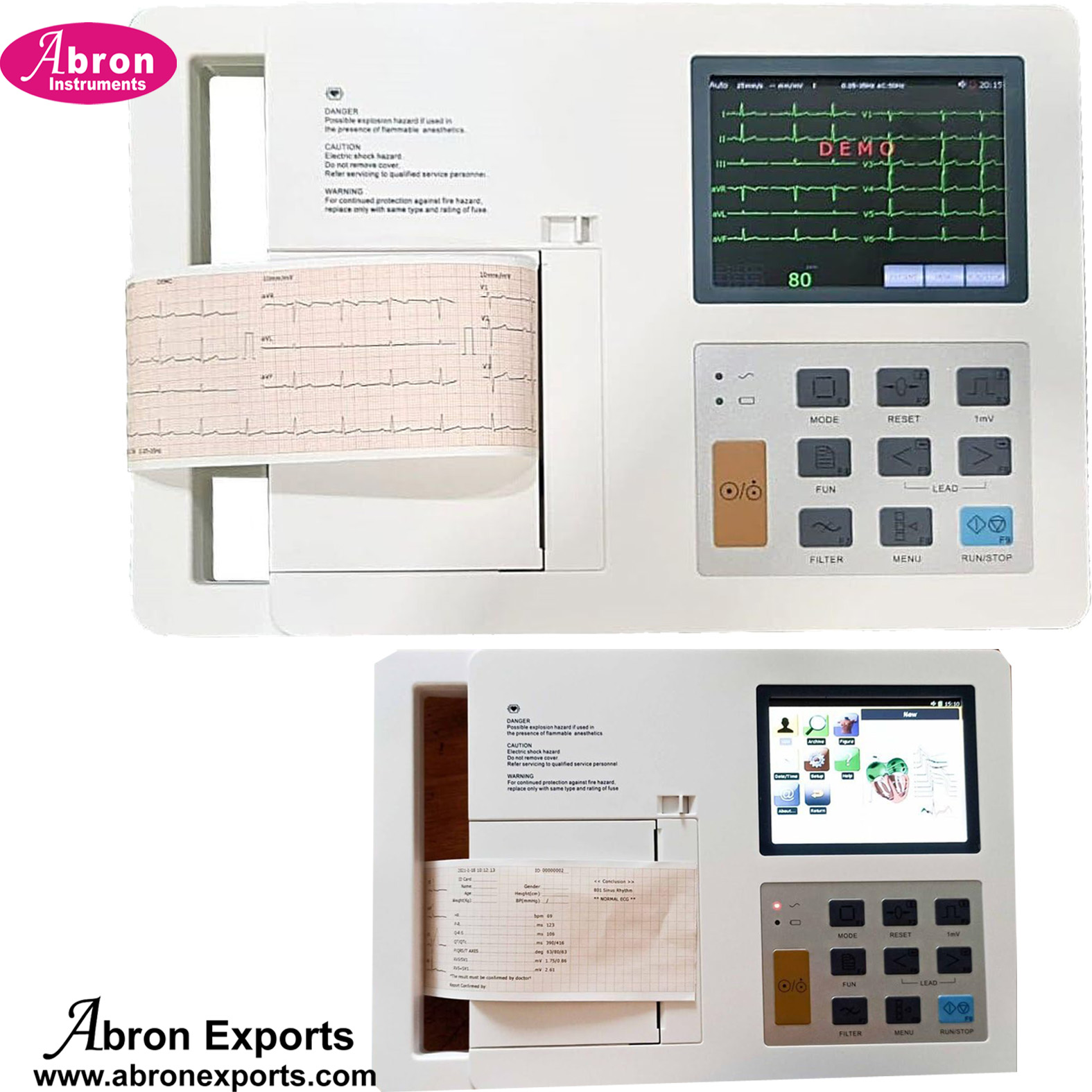 Pharmacy ECG Machine 3 Channels Electrocardiogram With Wires Demo Human ...