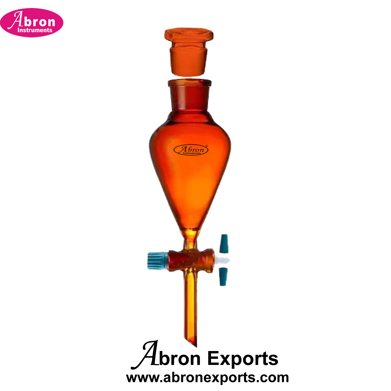 Glass Funnel Separating Amber Colour With Teflon Stopcock Pear Shape ...