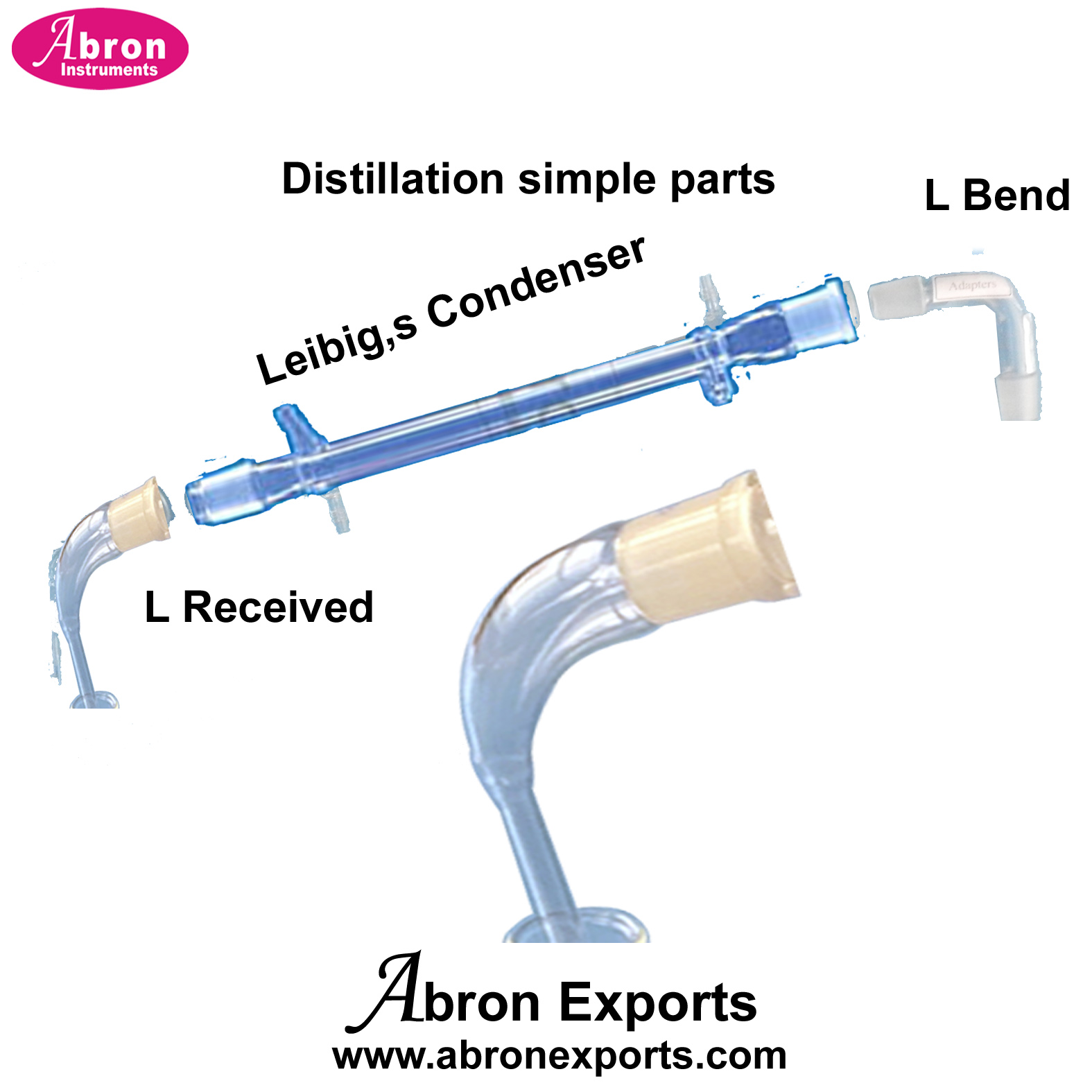 Glass L Bend L Receiver Adaptor Quickfit Distillation Condenser Leibigs ...