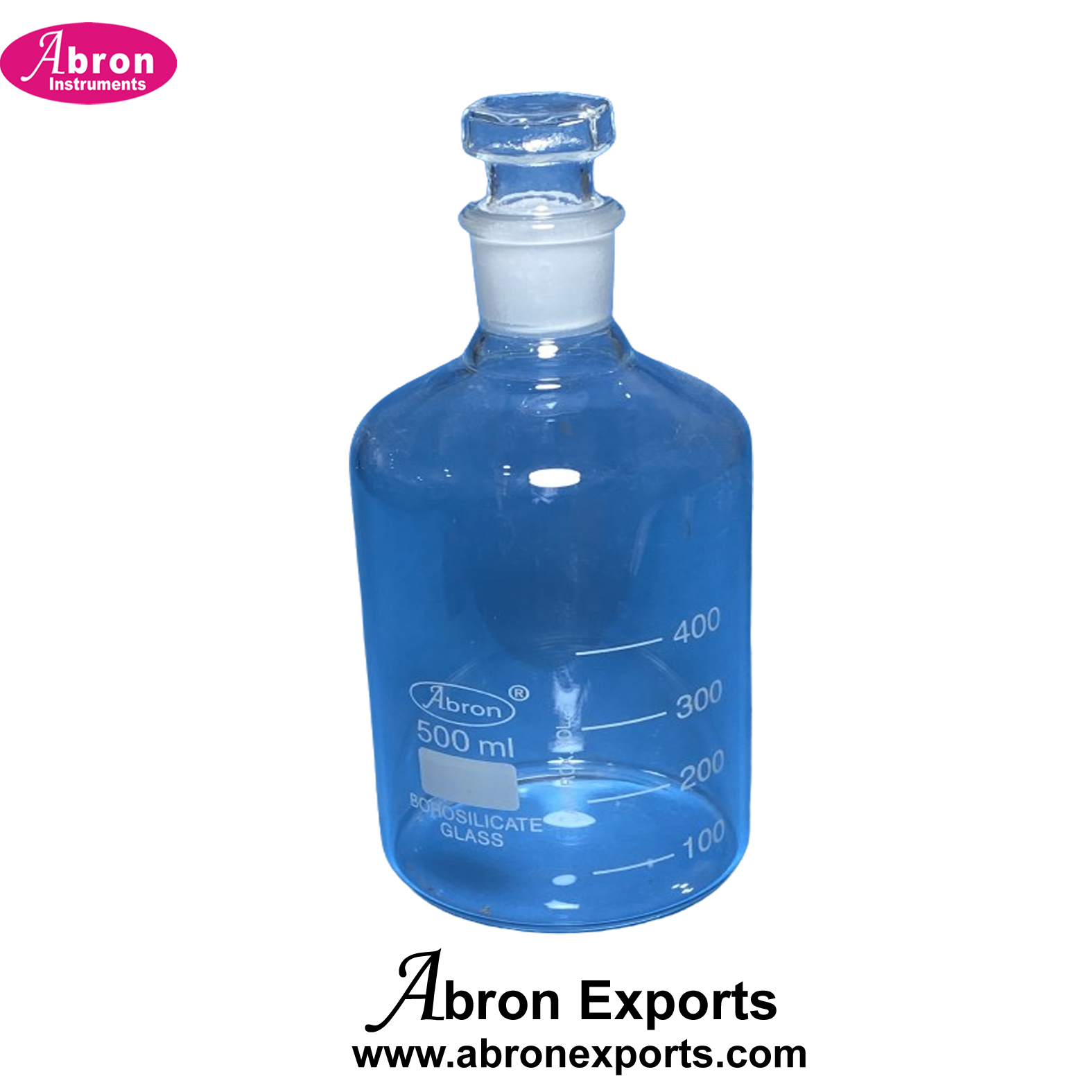 Glass Reagent Bottle 500ml or 250ml Graduated Hexa Hollow Stoppered ...