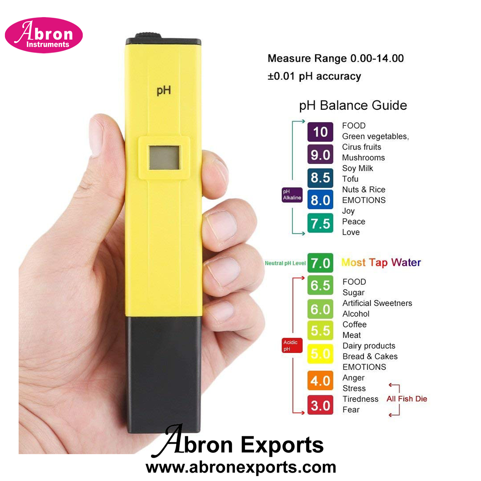 Digital ph Meter Chart pH Scale Chart Acid Alkali Range 10pc Abron AC ...