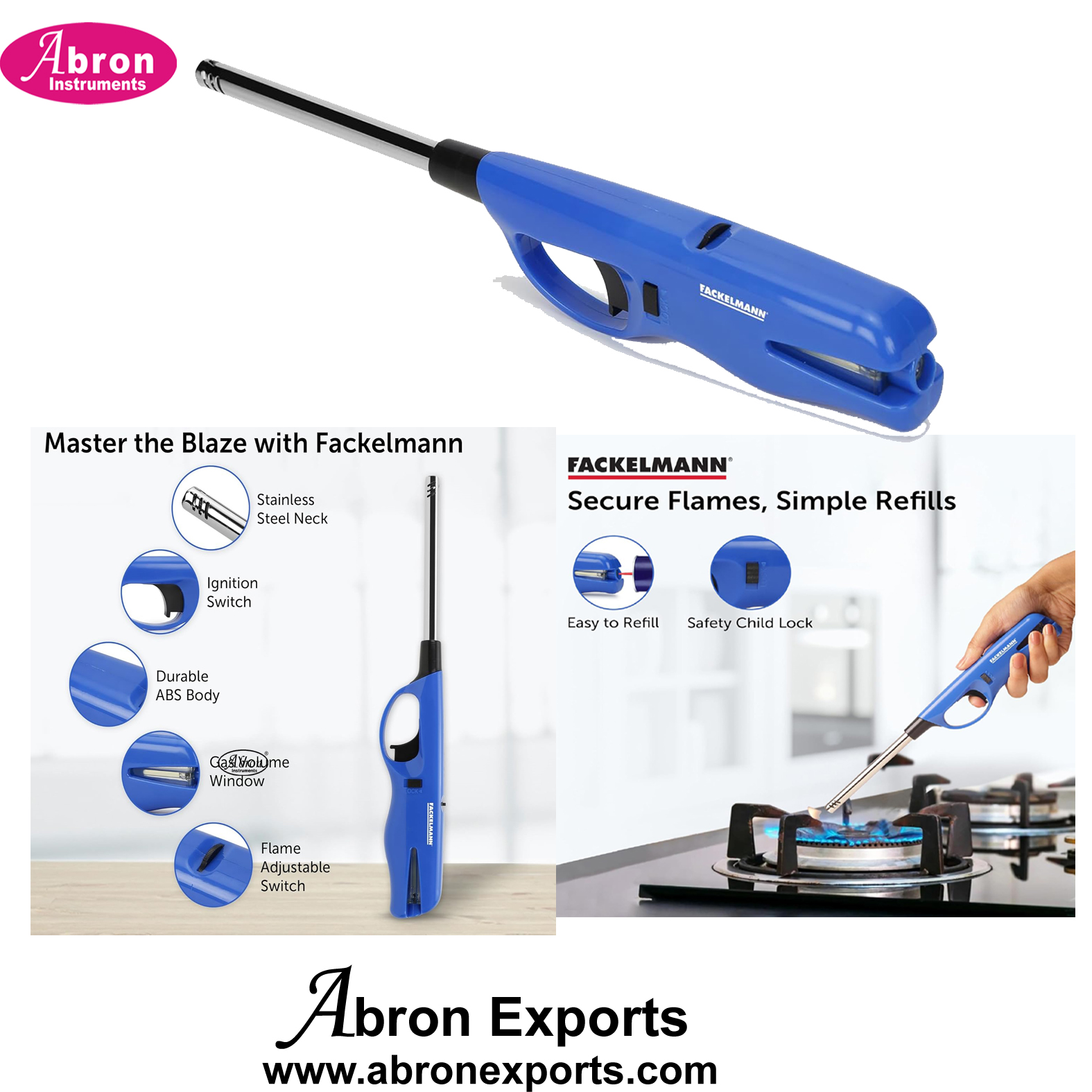 Burner Gas Lighter Pizo Electric for LPG Abron AC-412PZG | Chemistry ...