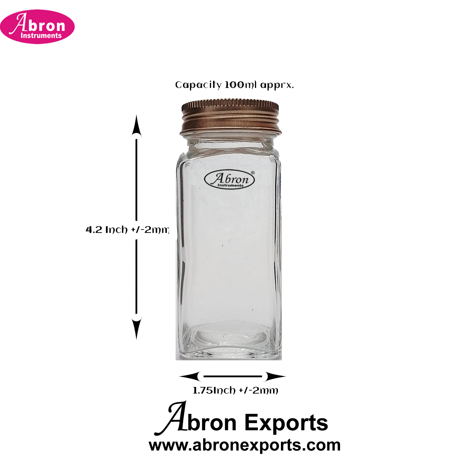 Glass Bottle Jar Container Tall 100ml 35mm Metallic Screw Cap Air Tight ...