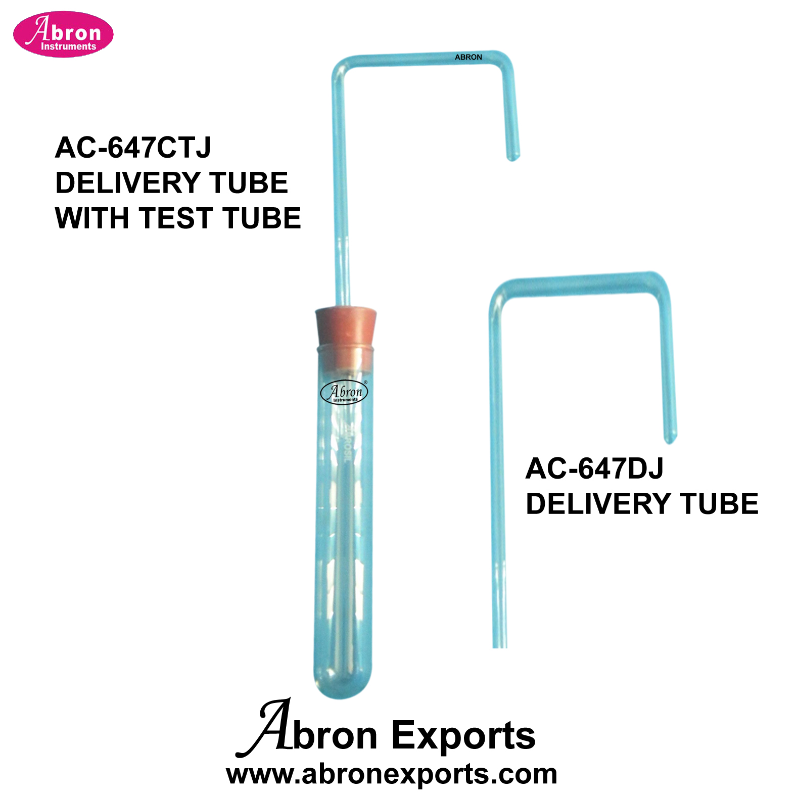 glass delivery tube J shape with cork test tube set 10pc Abron AC ...