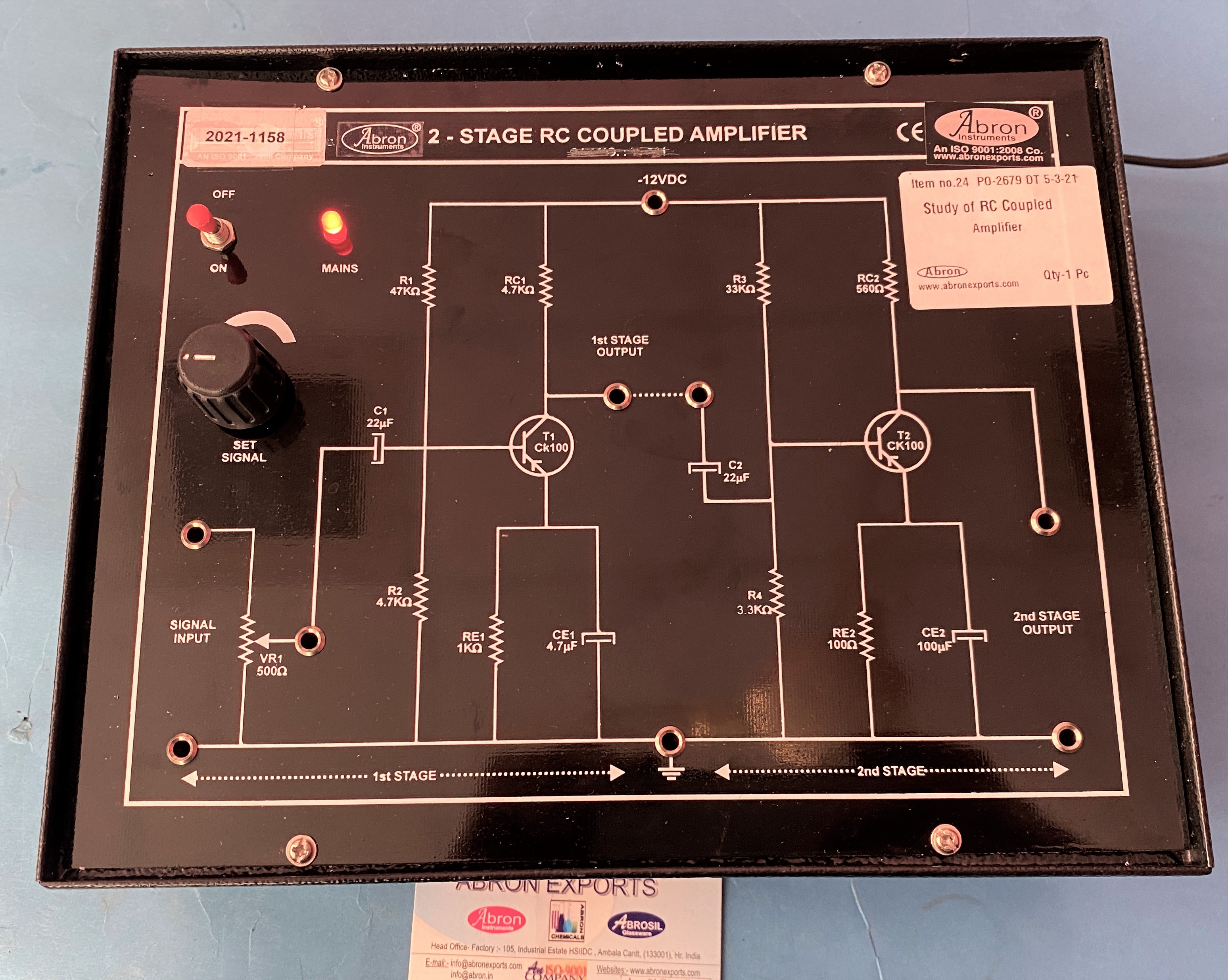 ETB RC Coupled Amplifier Two Stage Trainer Circuit kit Electronic With ...