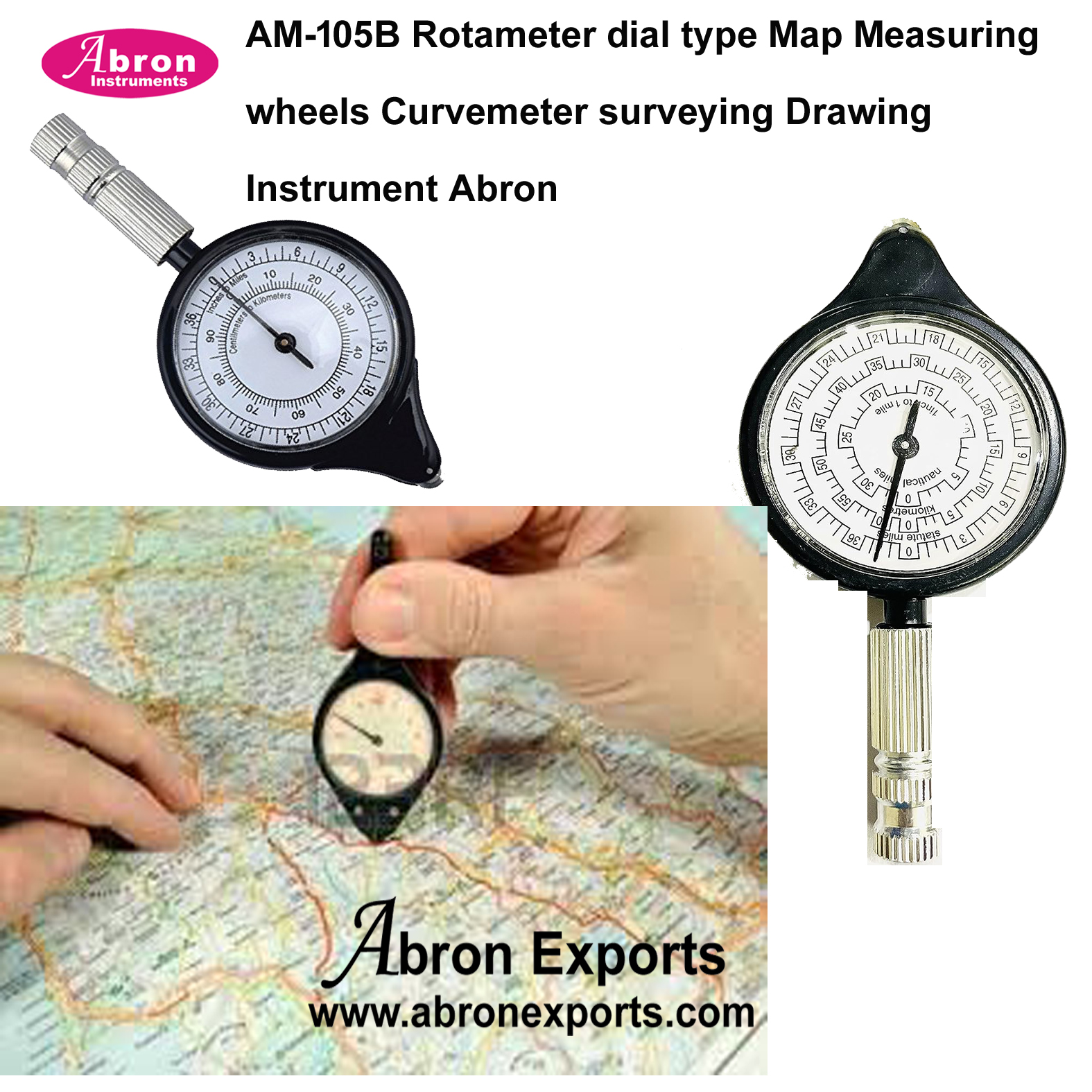 Rotameter Dial Type Map Measuring Wheels Curvemeter Surveying Drawing ...