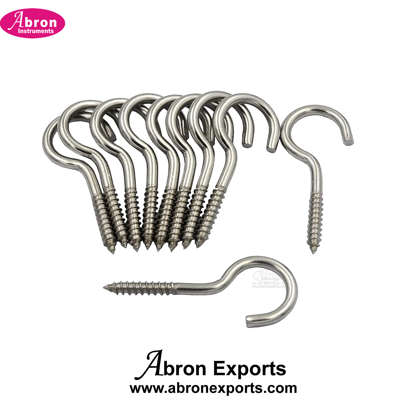 Screw Hook Big 2 inch Open Side Stainless Steel Pack of 10 Abron AP ...