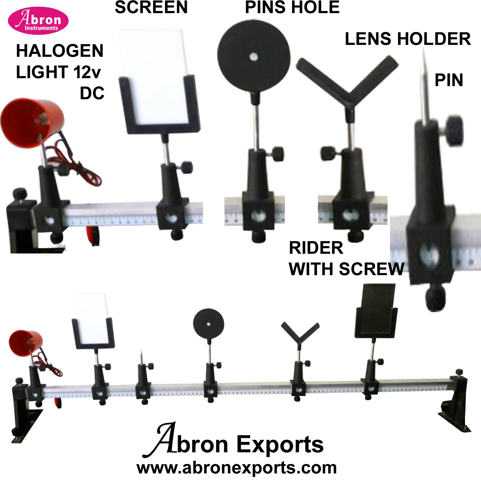 Optical Bench Single Aluminum Pipe Scale 100cm With 6 Riders lamp ...