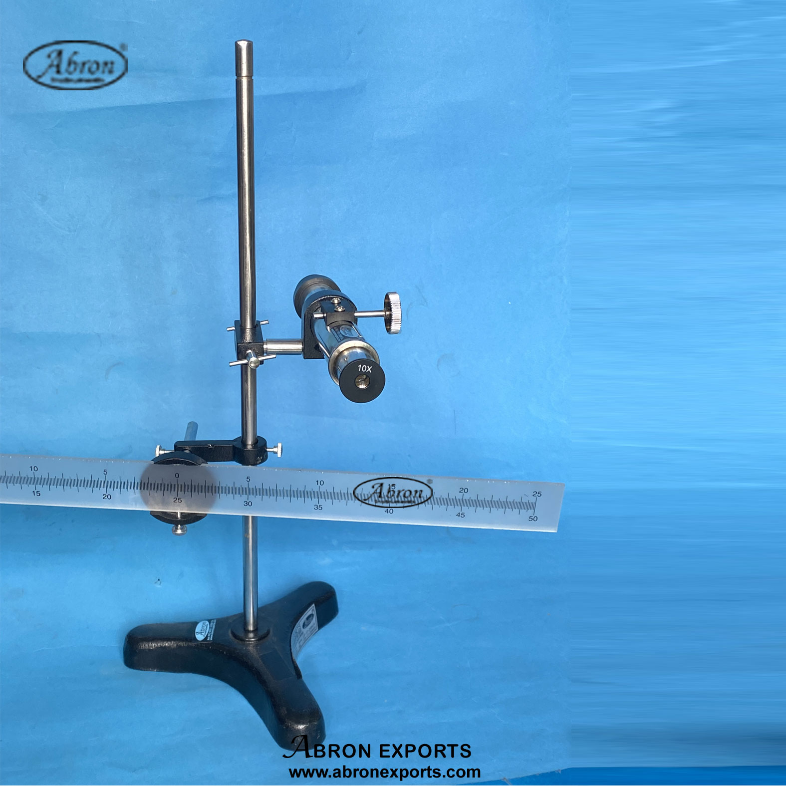 Reading telescope with focusing rack and pinion on stand rod clamp ...