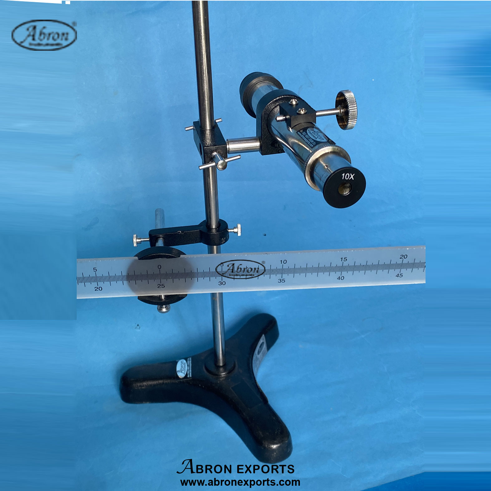 Reading telescope with focusing rack and pinion on stand rod clamp ...