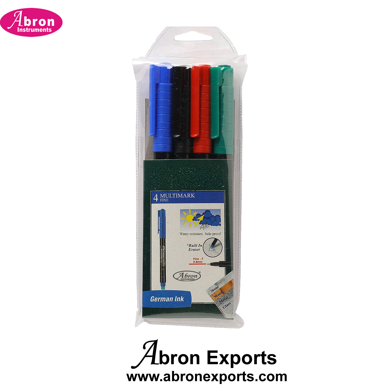 OHP Sheet Marker Pen Waterproof 0.8mm 4 Colour Writes on OHP Sheet CD ...