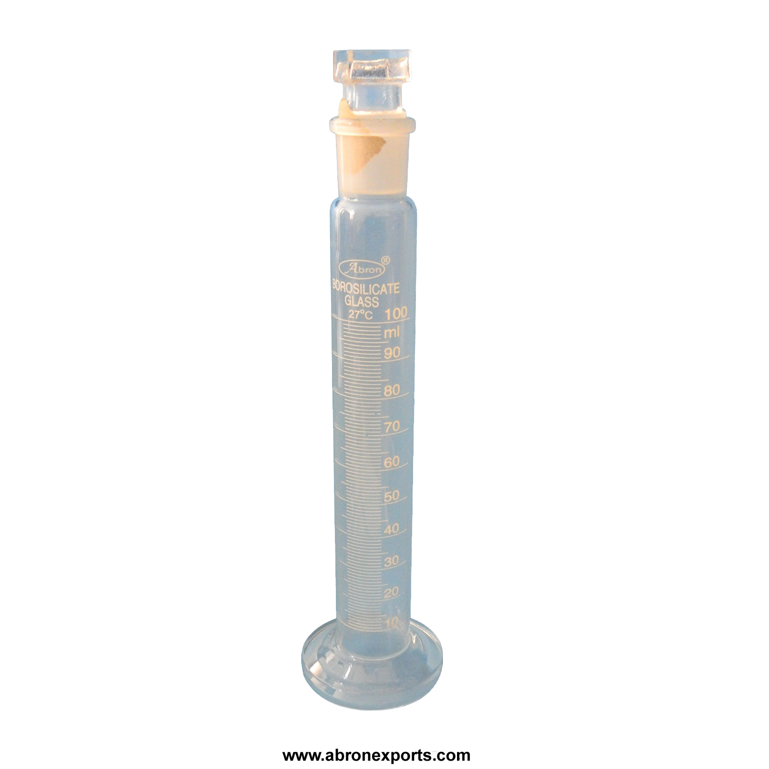 Measuring cylinder glass stopper quick fit graduated borosilicate 100ml ...