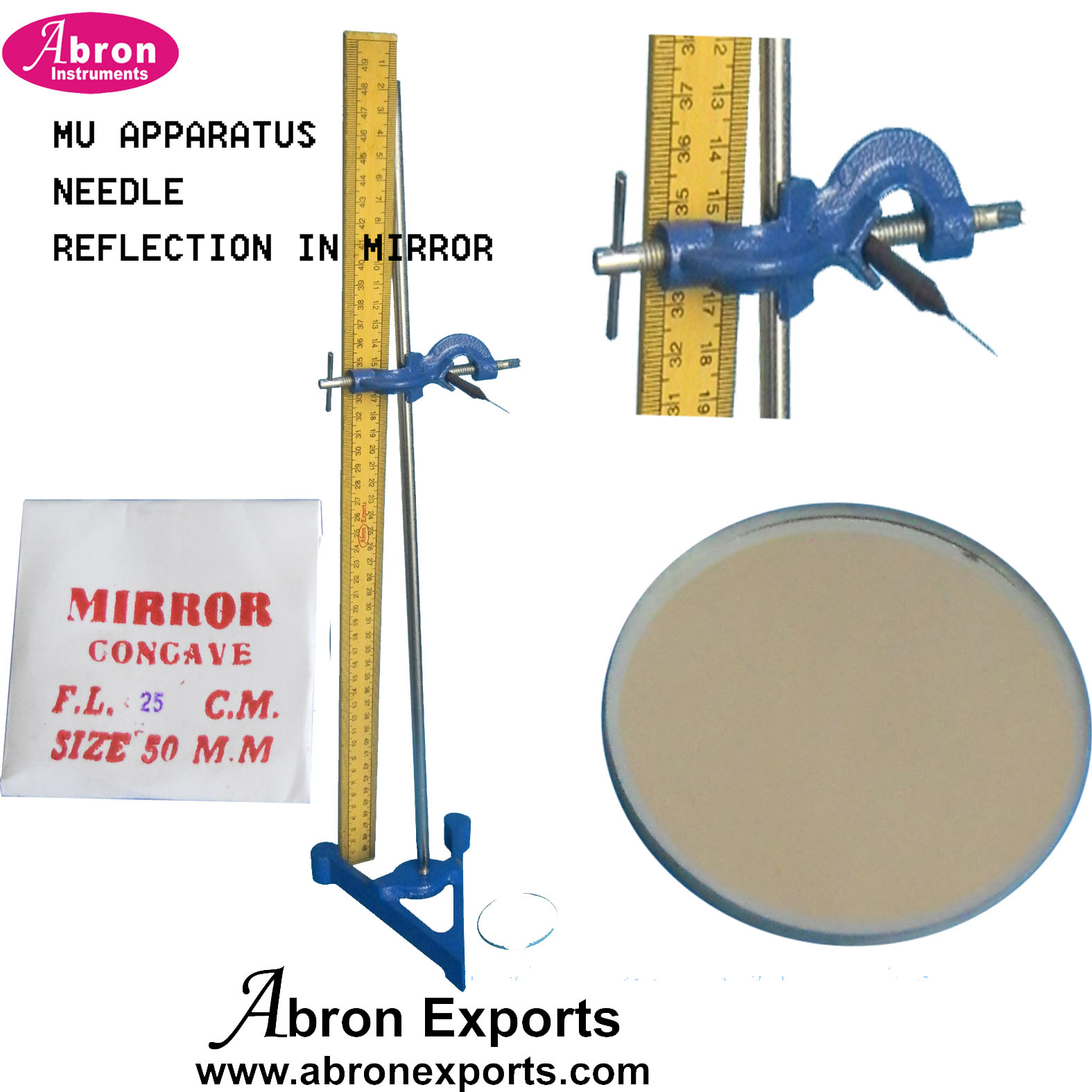 Reflection of light setup kit mirror needle scale clamp stand abron AP ...